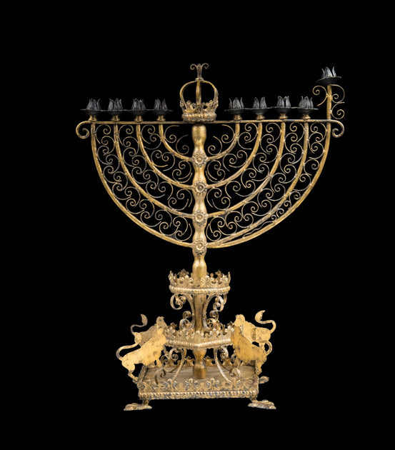 An Important American Synagogue Chanukah Lamp, New England, Circa 1880 ...